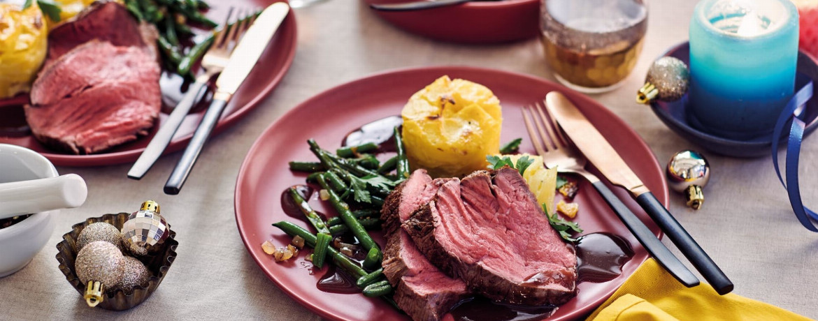Rinderfilet mit Kartoffelgratin & Bohnen-Gemüse - Rezept | LIDL Kochen