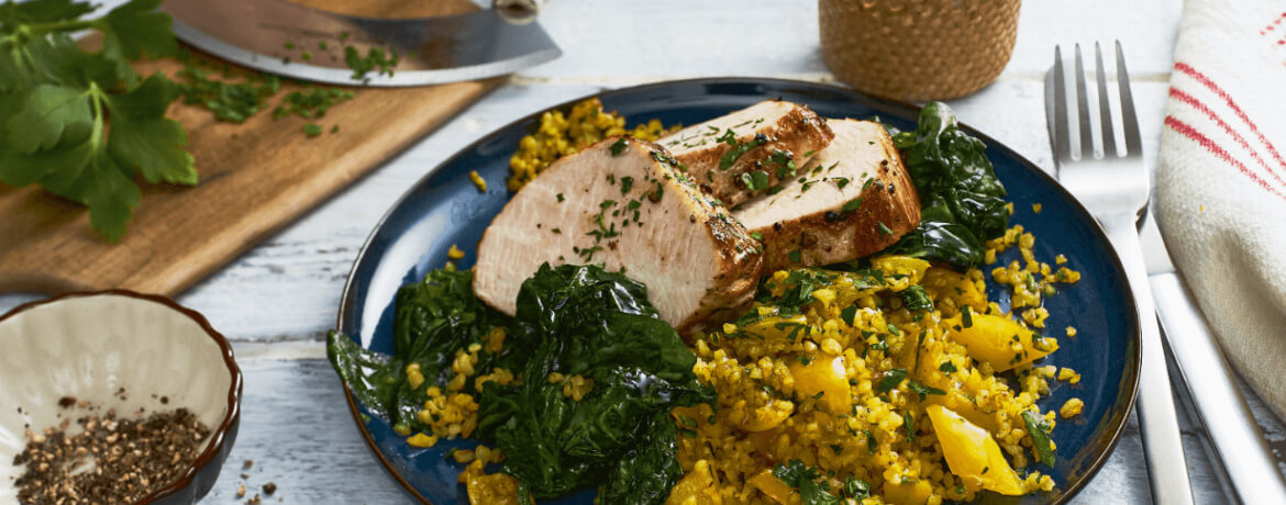 [Schnell & einfach] Pute mit Bulgur und Spinat | LIDL Kochen