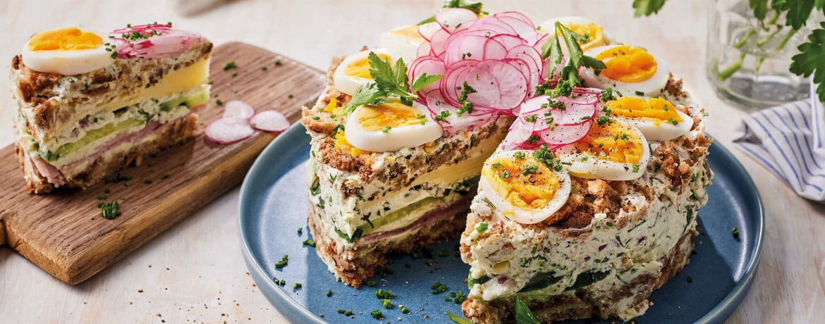 Sandwichtorte mit Käse - Monsieur Cuisine Rezept